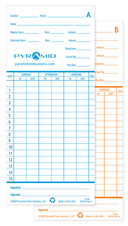 Pyramid 2600 Time Cards (100 pack)