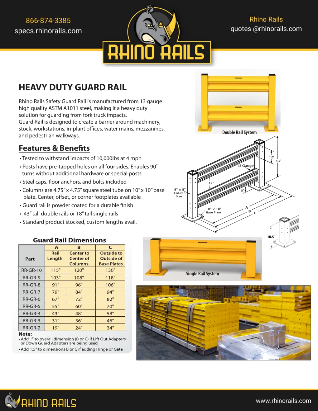 Guardrail Product Information Sheet — Rhino Rails