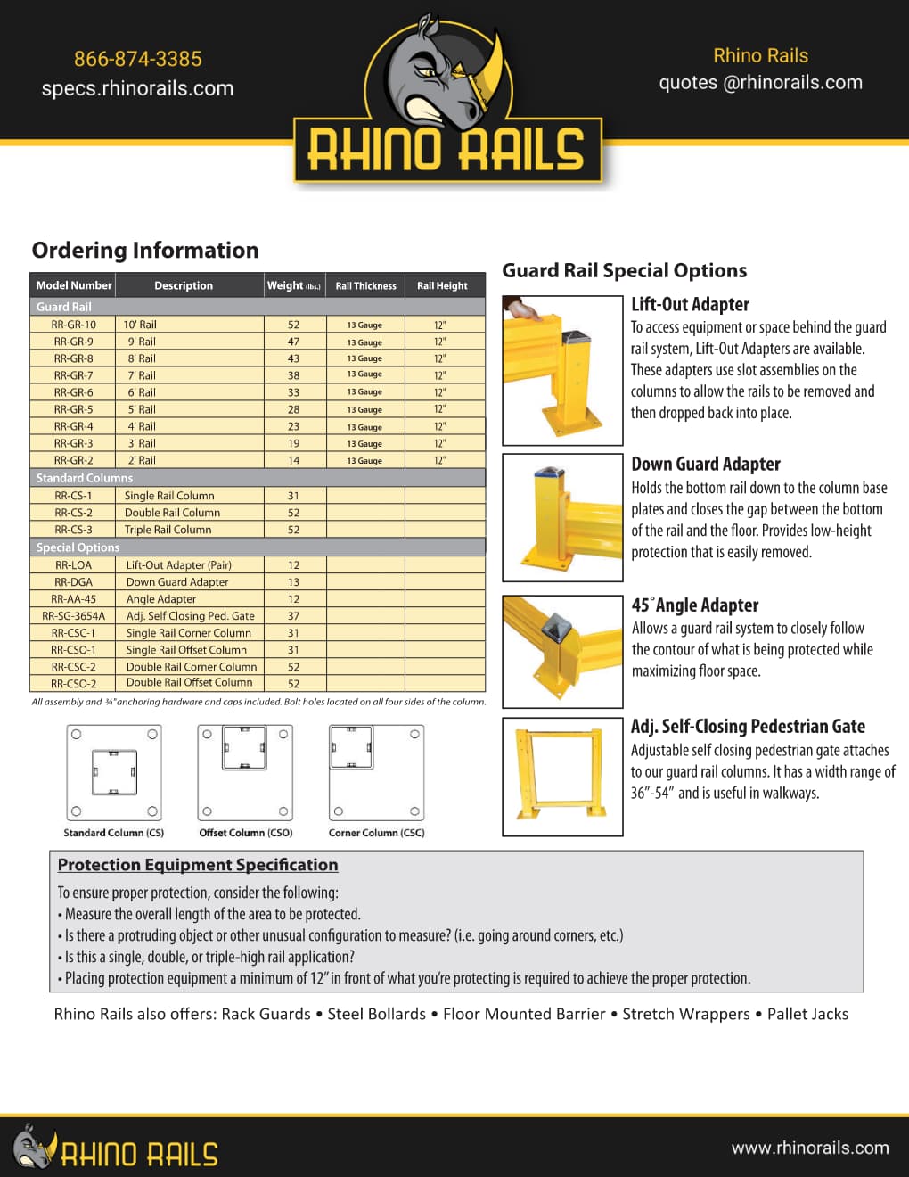 Guardrail Product Information Sheet — Rhino Rails