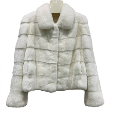 White Mink Jacket - Bazinas Furs