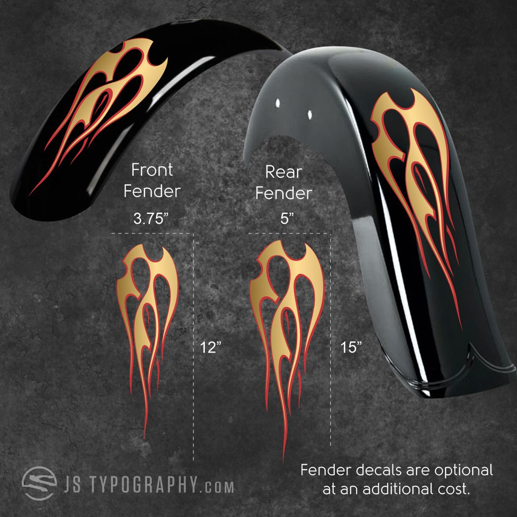 Flames Decal for Tank Gold - JS Typography Inc