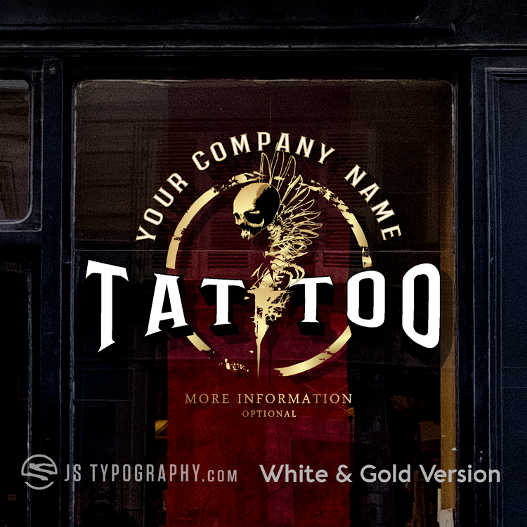 Skull Wings Tattoo Decal - JS Typography LLC.