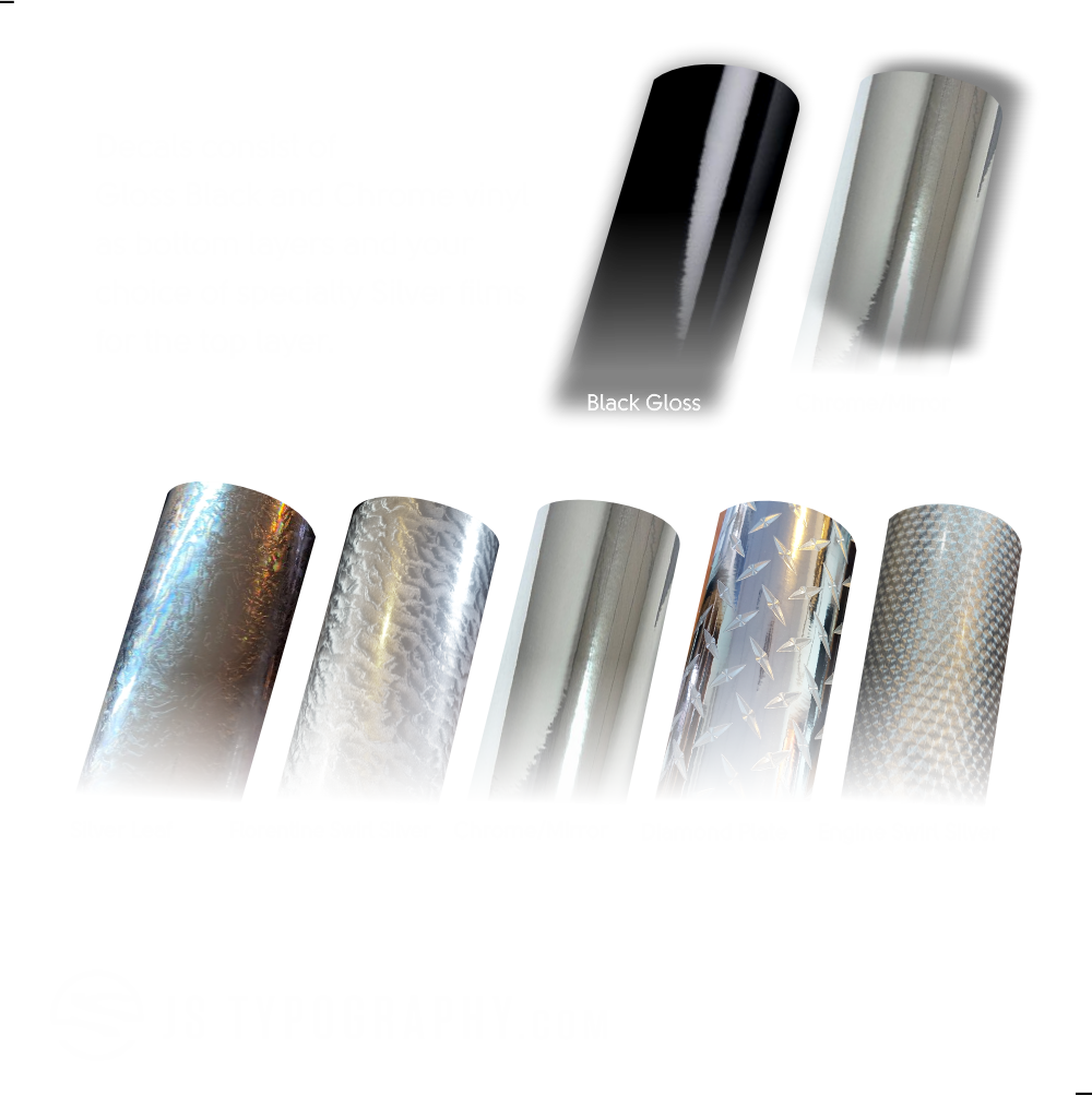 Motorcycle Tank Decals Silver - JS Typography LLC.