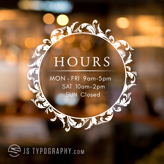 Circle Hours with Florals - JS Typography Inc