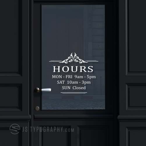 Hours with Ornament - JS Typography LLC.