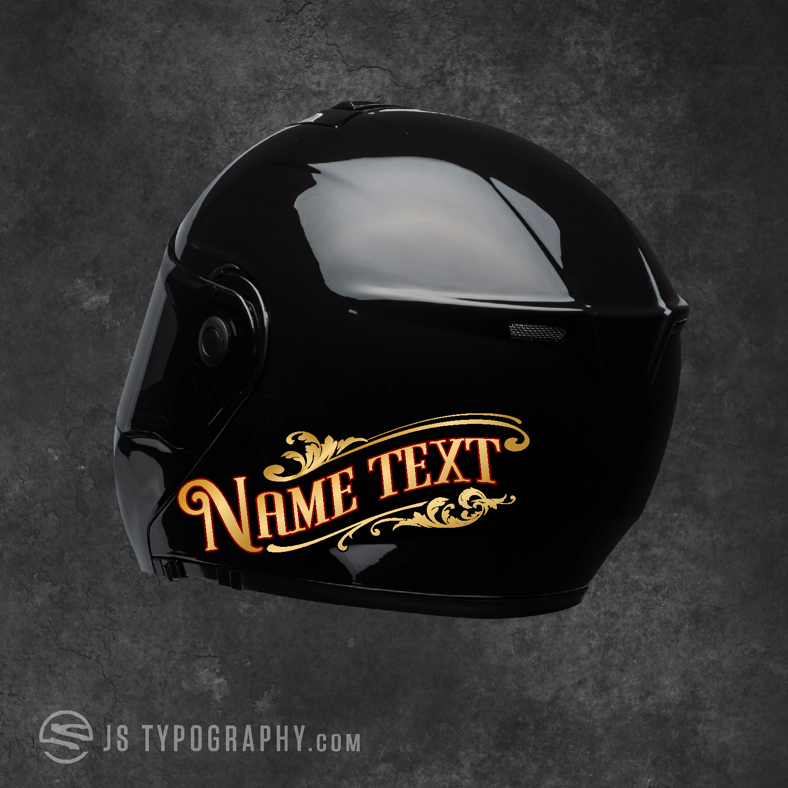 Floral Personalized Helmet decal - JS Typography LLC.