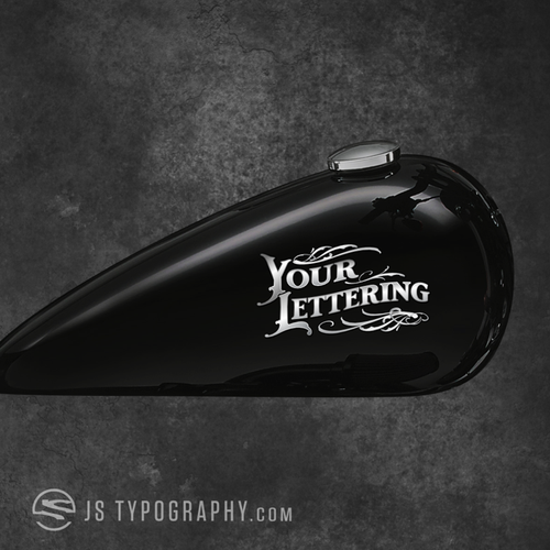 Motorcycle Tank Decals Silver - JS Typography LLC.