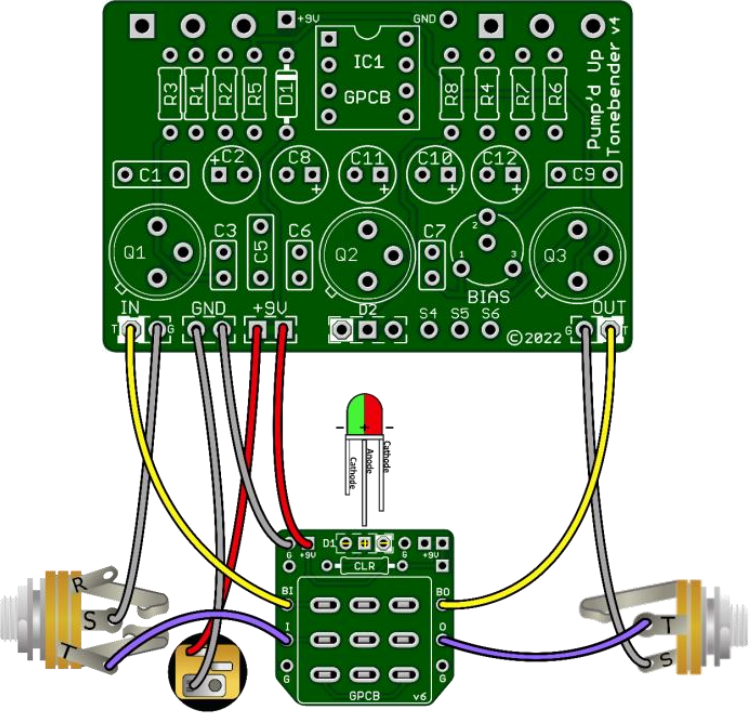 GuitarPCB Pump'd Up Tone Bender Fuzz Pedal Kit by Pedal Parts and Kits