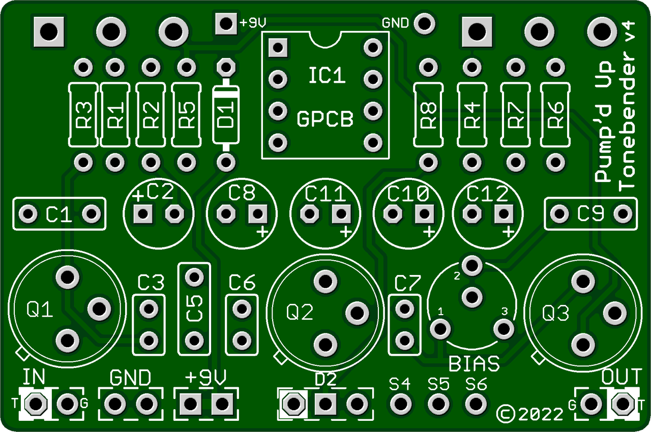 GuitarPCB Pump'd Up Tone Bender Fuzz Pedal Kit by Pedal Parts and Kits