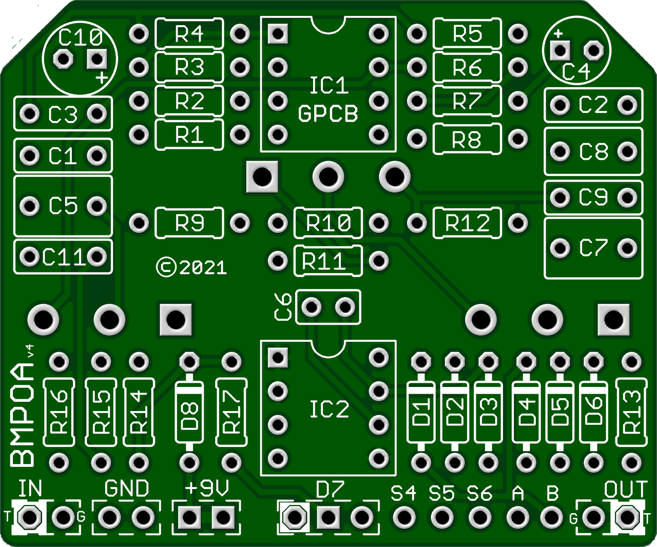 GuitarPCB BMP OpAmp Pedal Kit (Muff) Pedal Kit by Pedal Parts and Kits