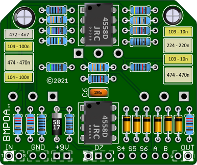 GuitarPCB BMP OpAmp Pedal Kit (Muff) Pedal Kit by Pedal Parts and Kits