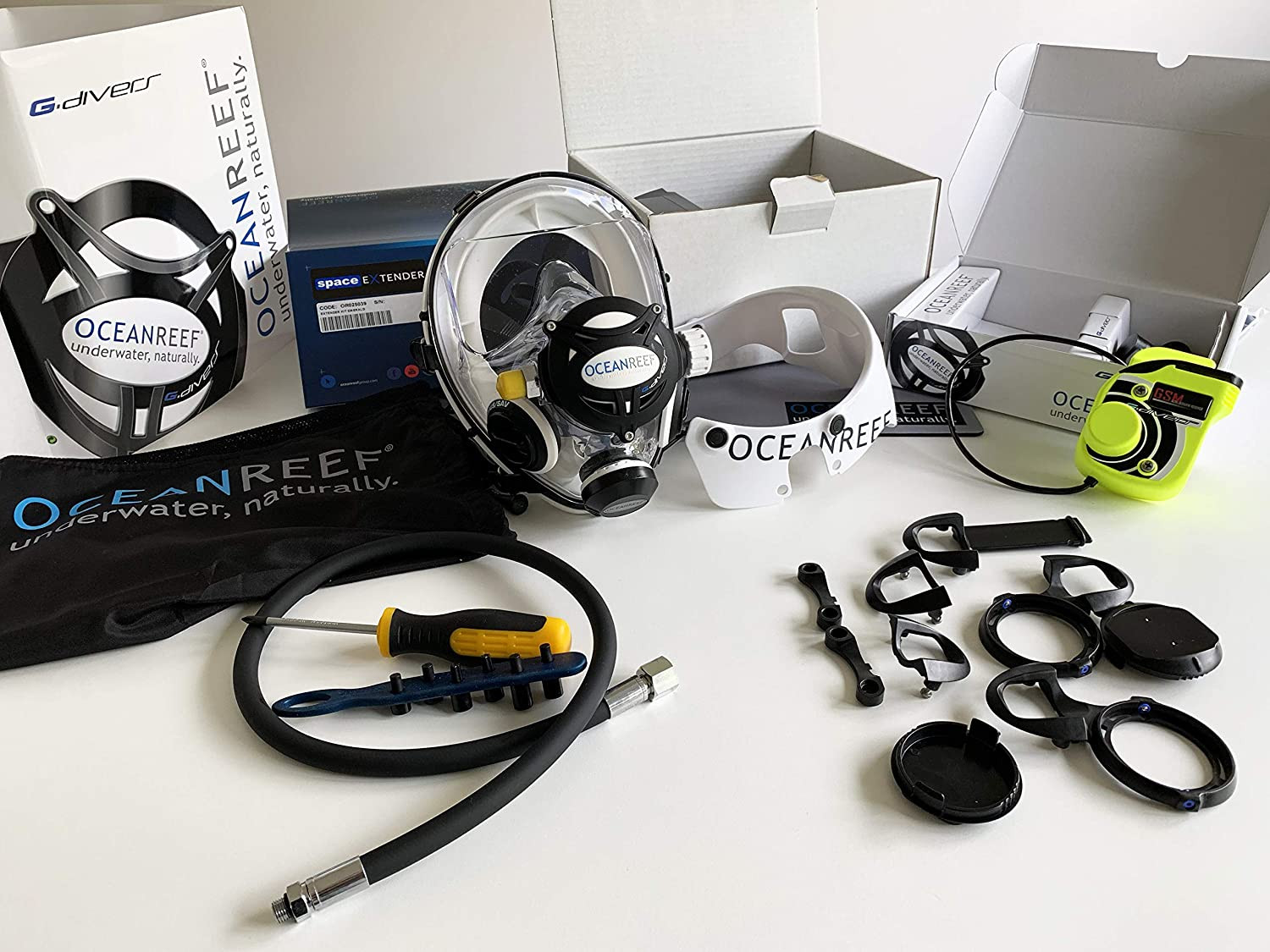 Ocean Reef Neptune Space G.divers Full GSM Radio Communication Diving Mask SM Pink - Coral Sea ...