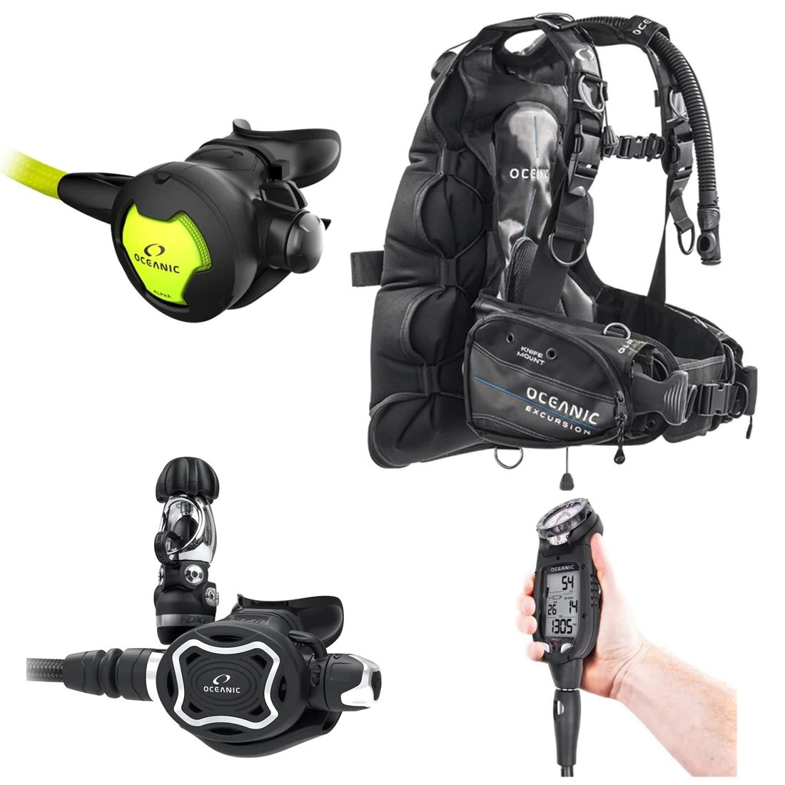 Oceanic Professional Package Excursion, Proplus, Zeo Scuba Diving Set ...