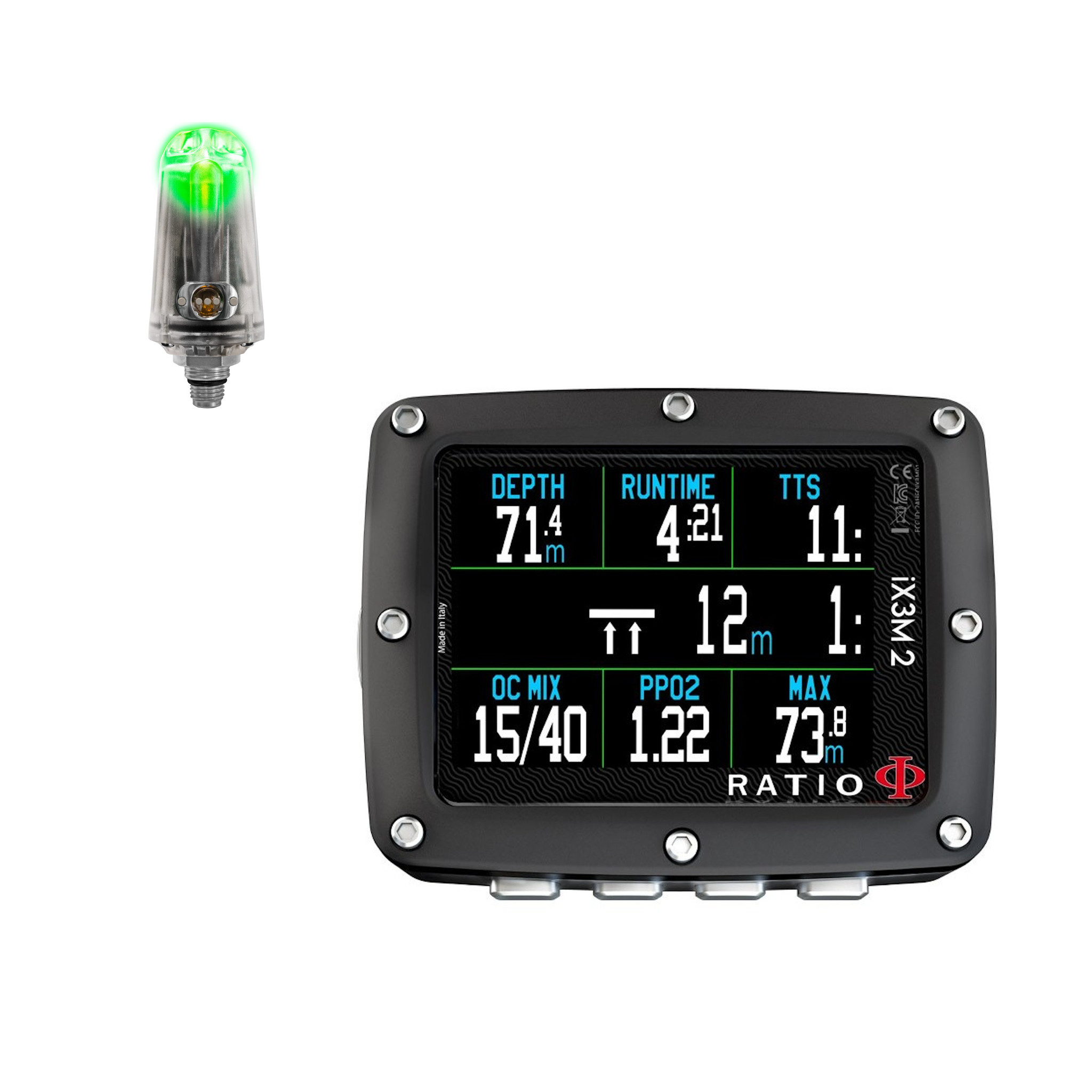 Ratio iX3M 2 Pro Scuba Diving Computer w/Transmitter Package - Coral ...