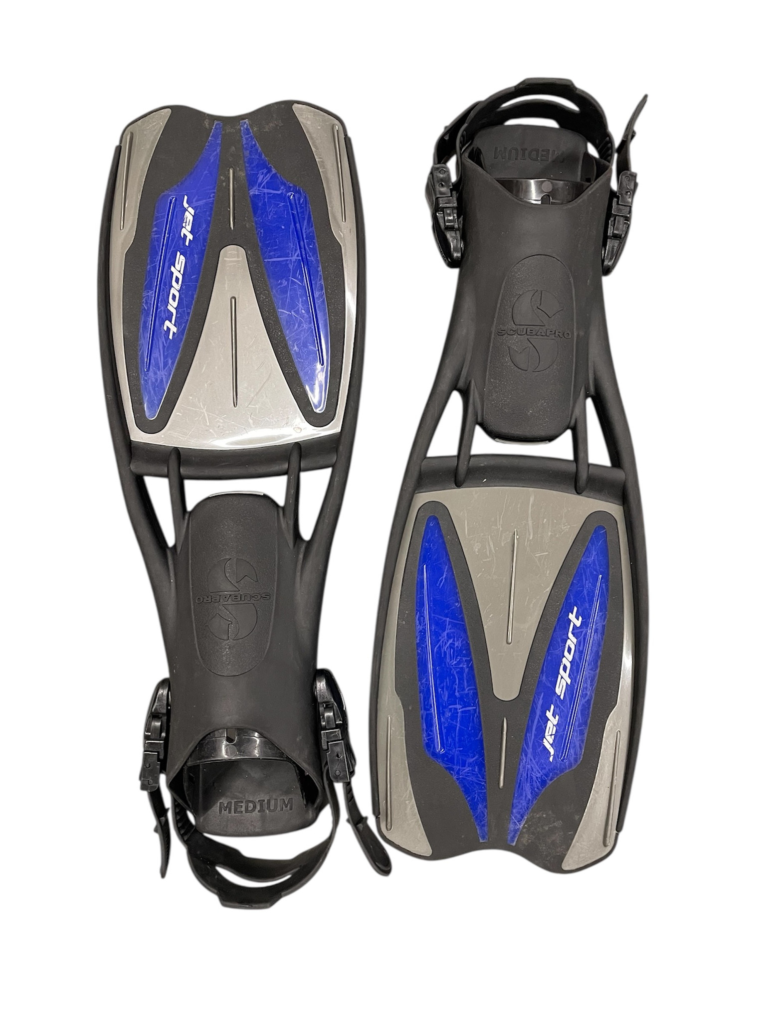 ScubaPro Sport Jet Scuba Diving Dive Fins USED Blue - Coral Sea Scuba ...