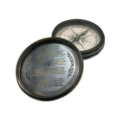 3526 7CM BRASS MARINE COMPASS WITH SHIP 7CM X 7CM X 2CM - The Ugly Duckling