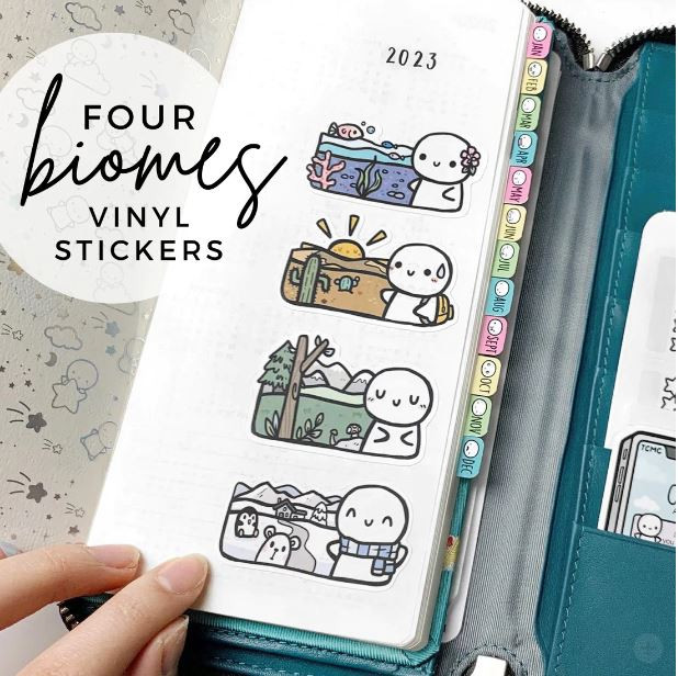 TheCoffeeMonsterzCo - The Four Biomes Vinyl Stickers - Set of 4 ...