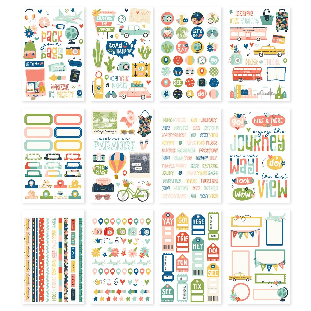 Simple Stories - A5 Sticker Book - Pack Your Bags Sticker Book ...