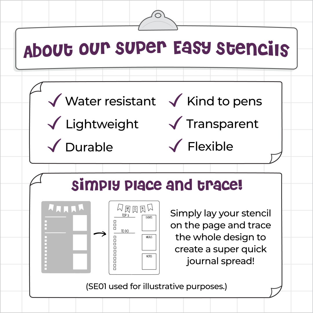 Oops a Daisy - Weekly Spread – Super Easy Journal Stencil - B5 ...