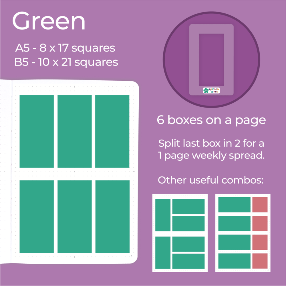 Oops a Daisy - B5 Rainbow Boxes – Bullet Journal Stencil Set ...