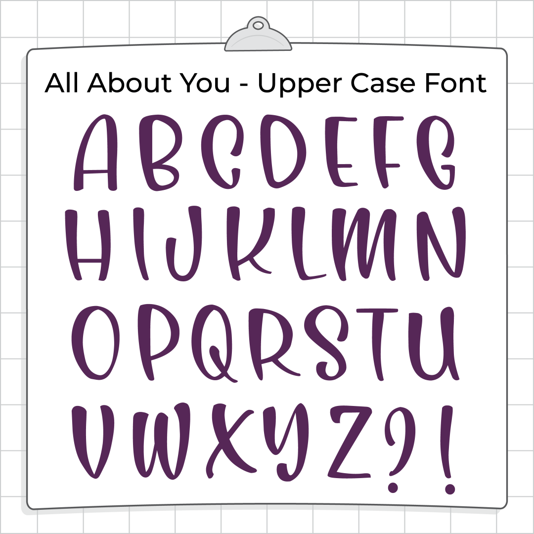 Oops a Daisy - All About You Font – A5 Stencil – Upper Case Alphabet ...
