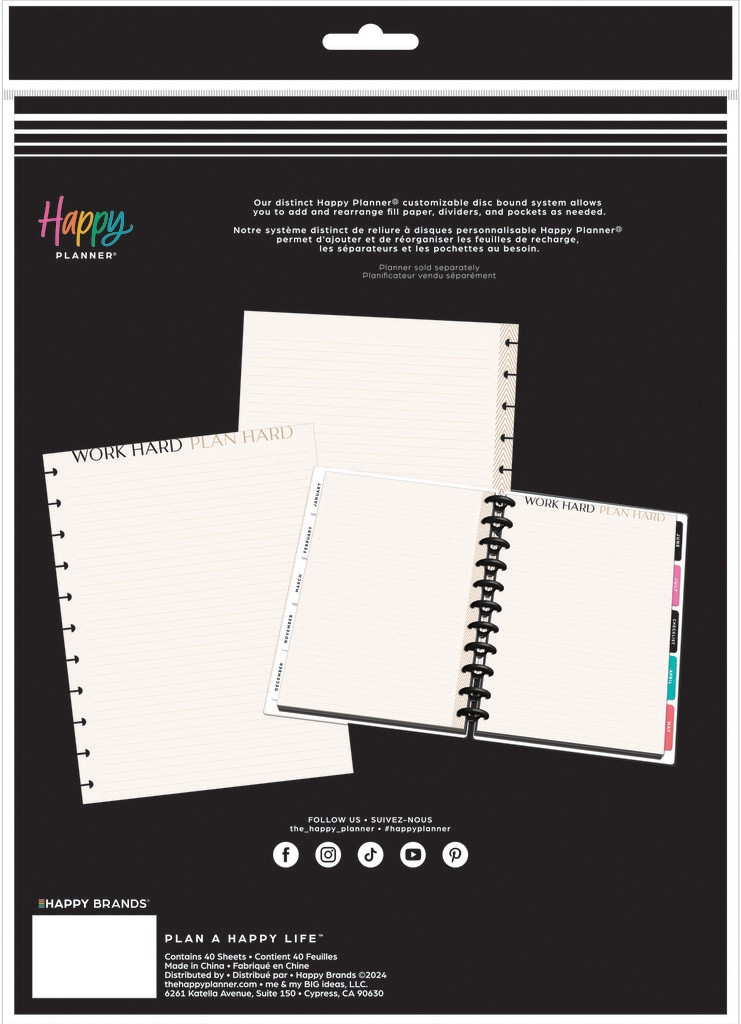 The Happy Planner - Me and My Big Ideas - Big Filler Paper - Happy ...