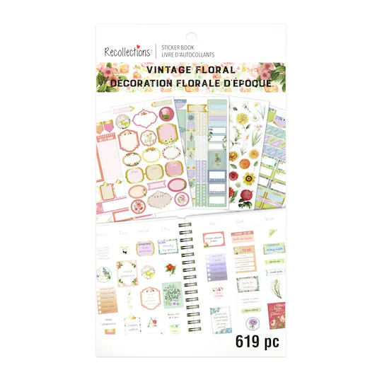 Recollections - Planner Sticker Book - Vintage Floral - CarefullyCrafted