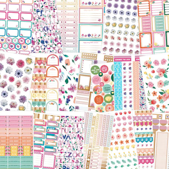 Recollections - Planner Sticker Book - Bright Florals - CarefullyCrafted