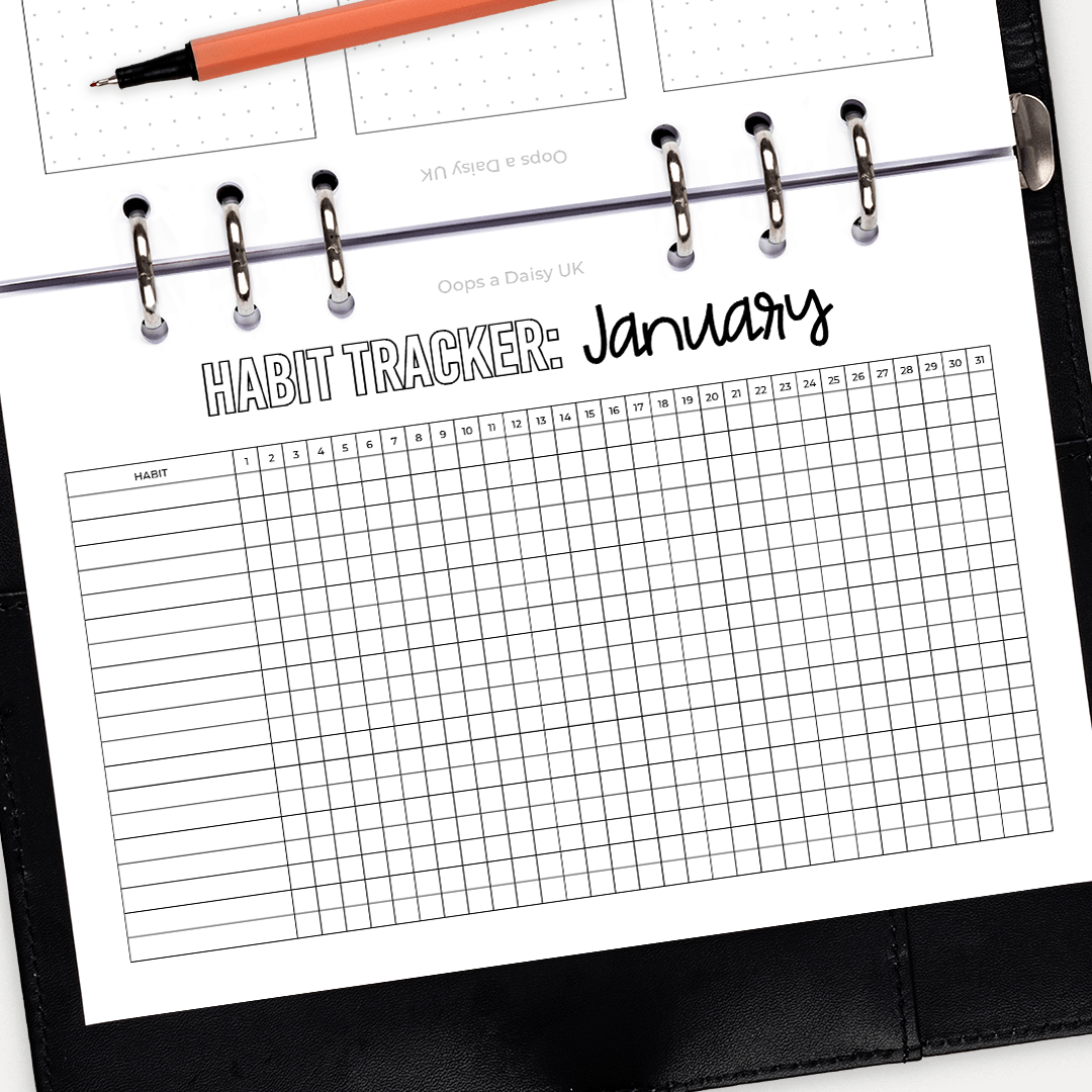 Oops a Daisy - Monthly Habit Tracker – A5 Hybrid Planner Inserts ...
