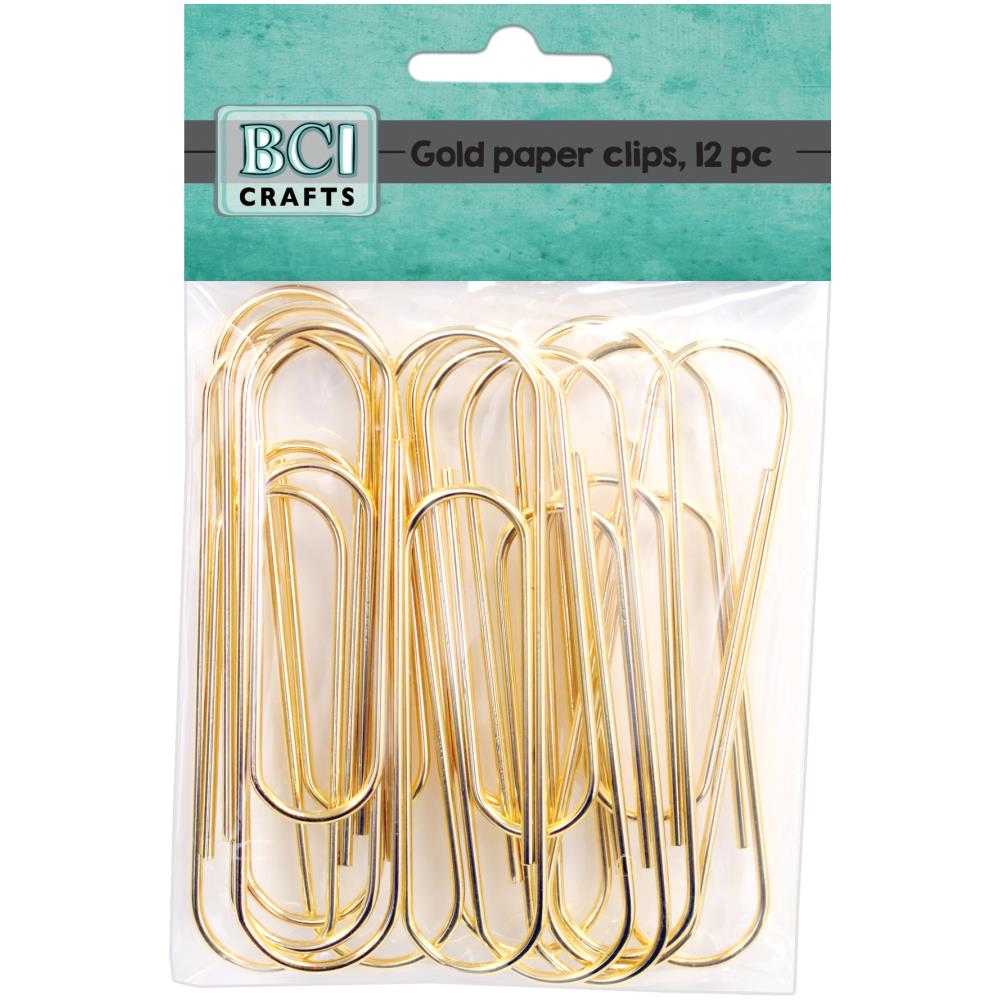 Jumbo Paper Clips - Set of 12 - Gold - CarefullyCrafted