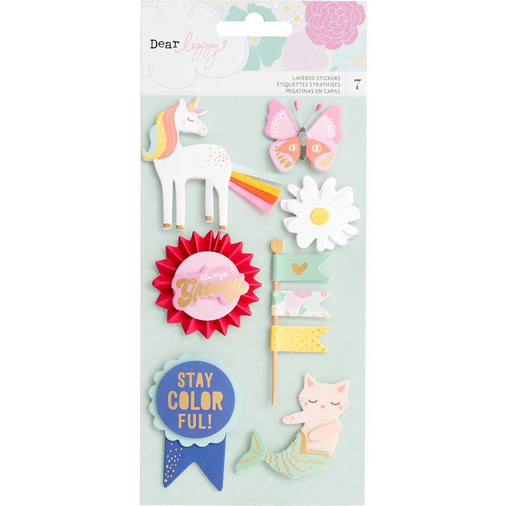 American Crafts - Dear Lizzy Stay Colorful Layered Stickers ...