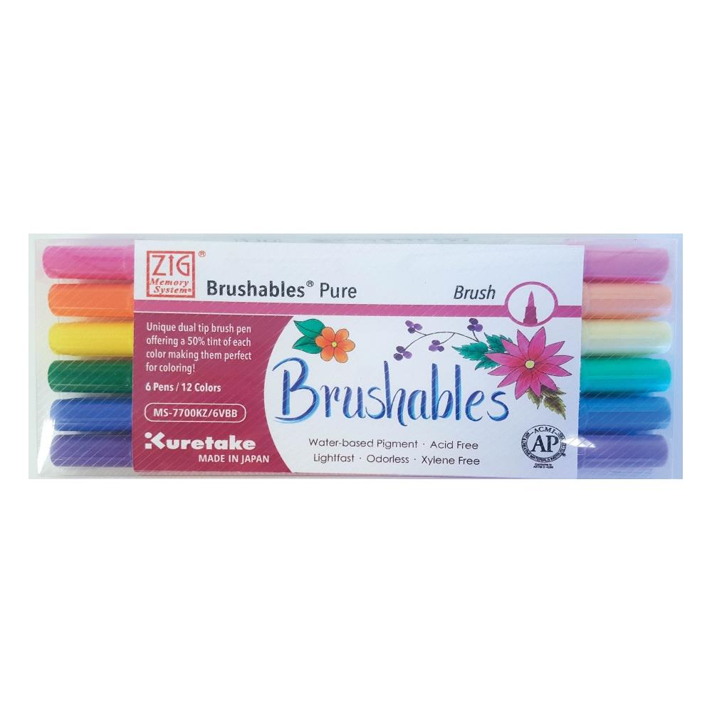 ZIG Memory System Brushables Dual-Tip Markers - Set of 6 - CarefullyCrafted