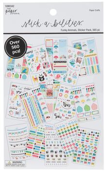 The Paper Studio - A5 Sticker Book - Funky Animals - CarefullyCrafted
