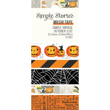 Simple Stories - Simple Vintage October 31st Washi Tape - Set of 5 ...