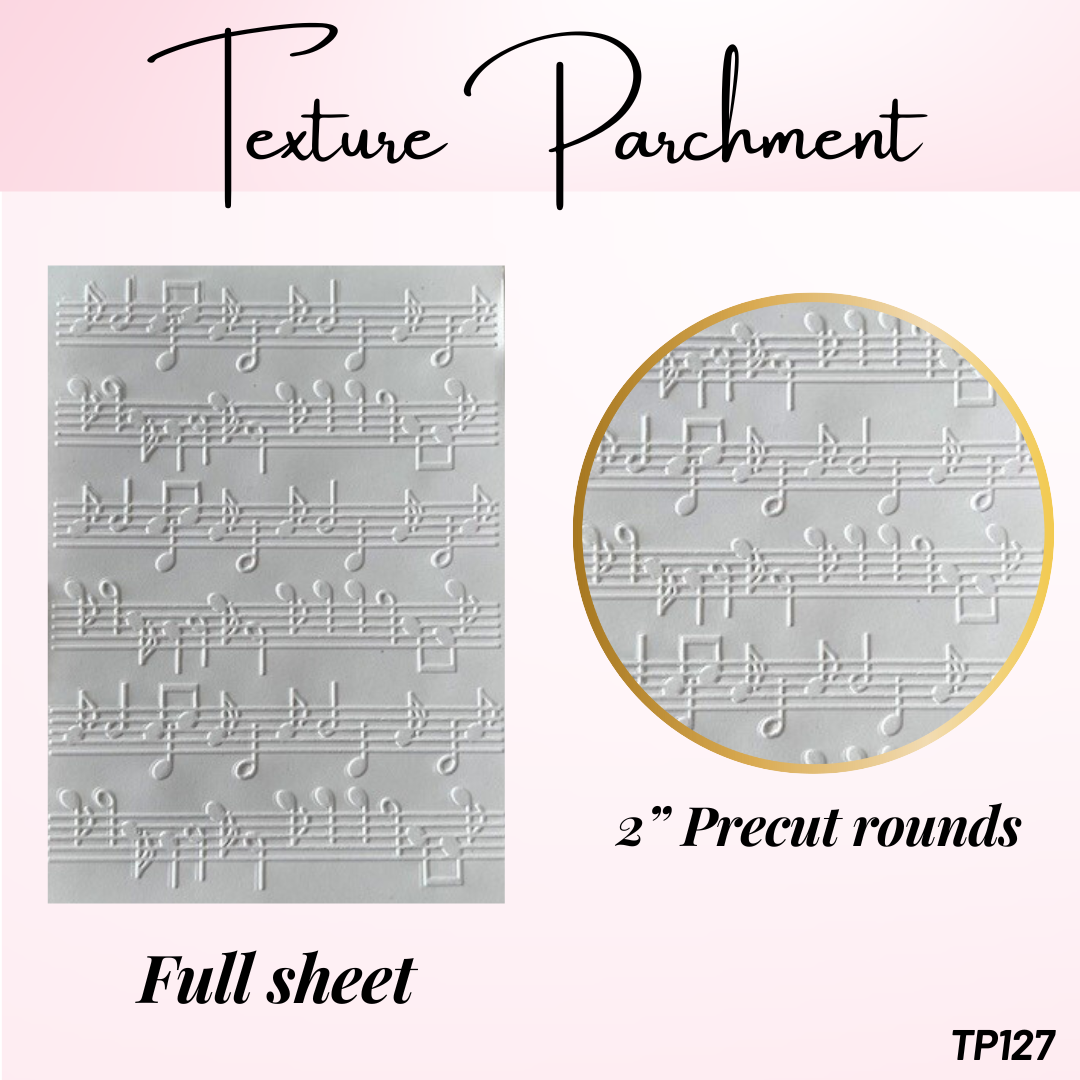 Textured Music Notes Parchment paper - TP127 - Christines Molds