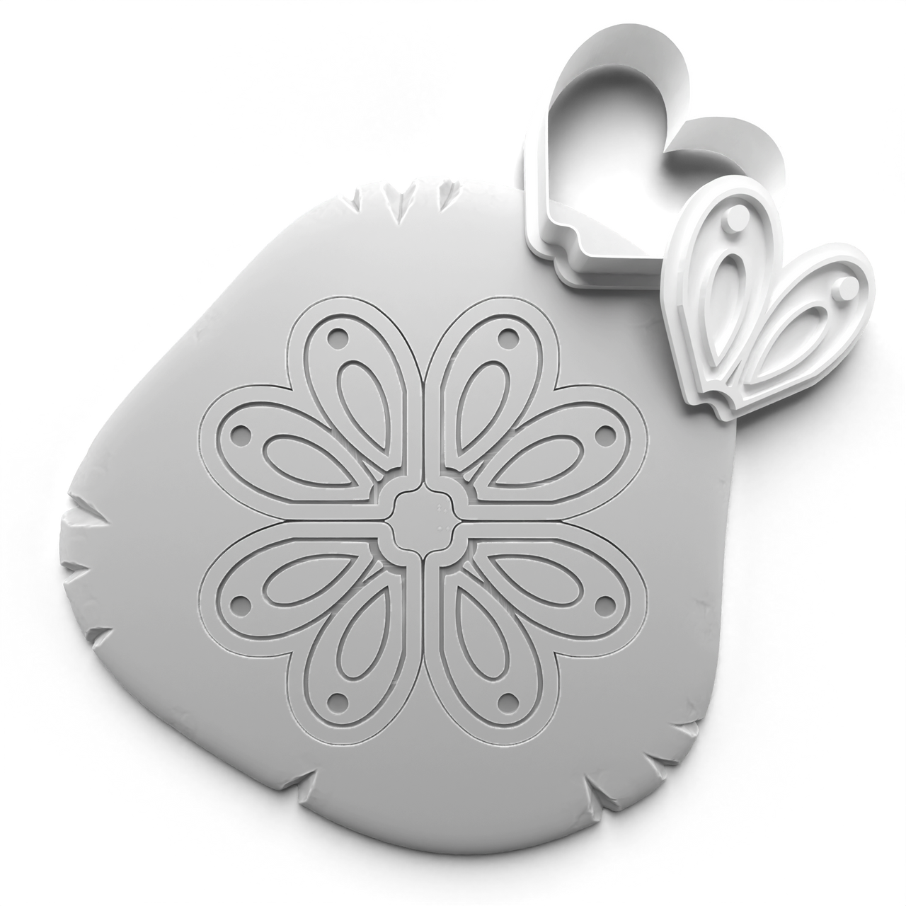 Cookie Platter Stamp Cookie cutter Set - 0663 4 - Christines Molds