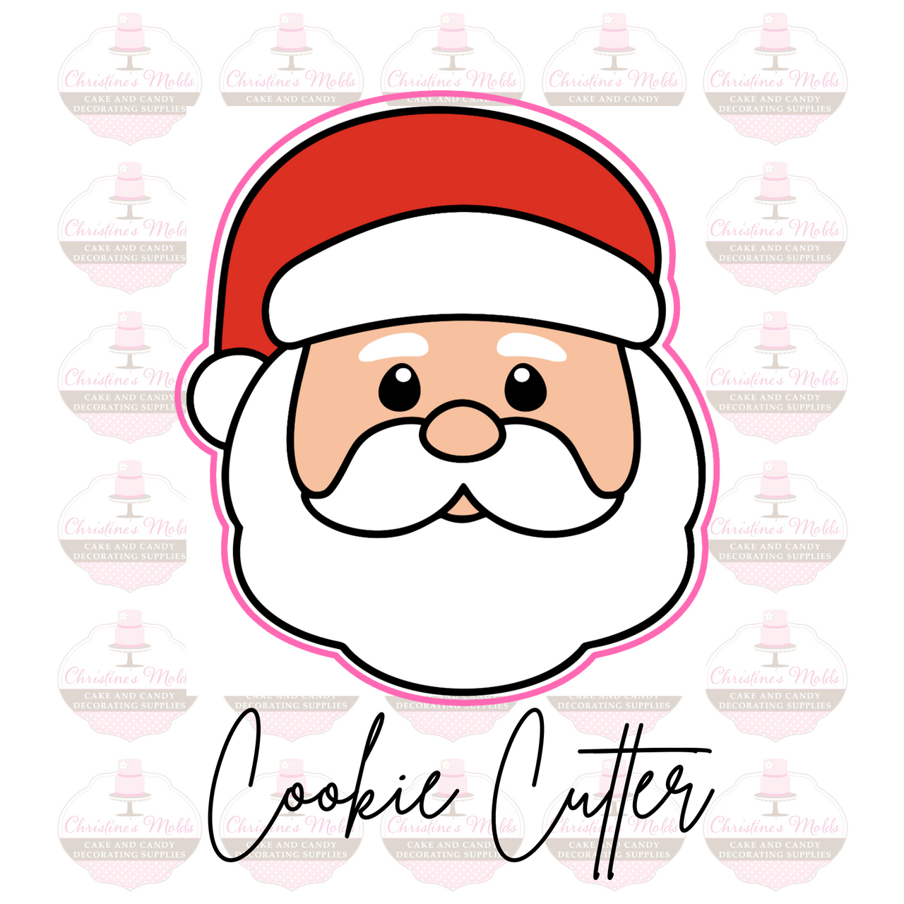 Santa face Christmas Cookie Cutter - Christines Molds