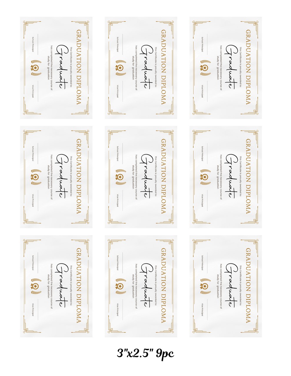 Generic Diploma Graduation Certificate Image edible image (not cut ...