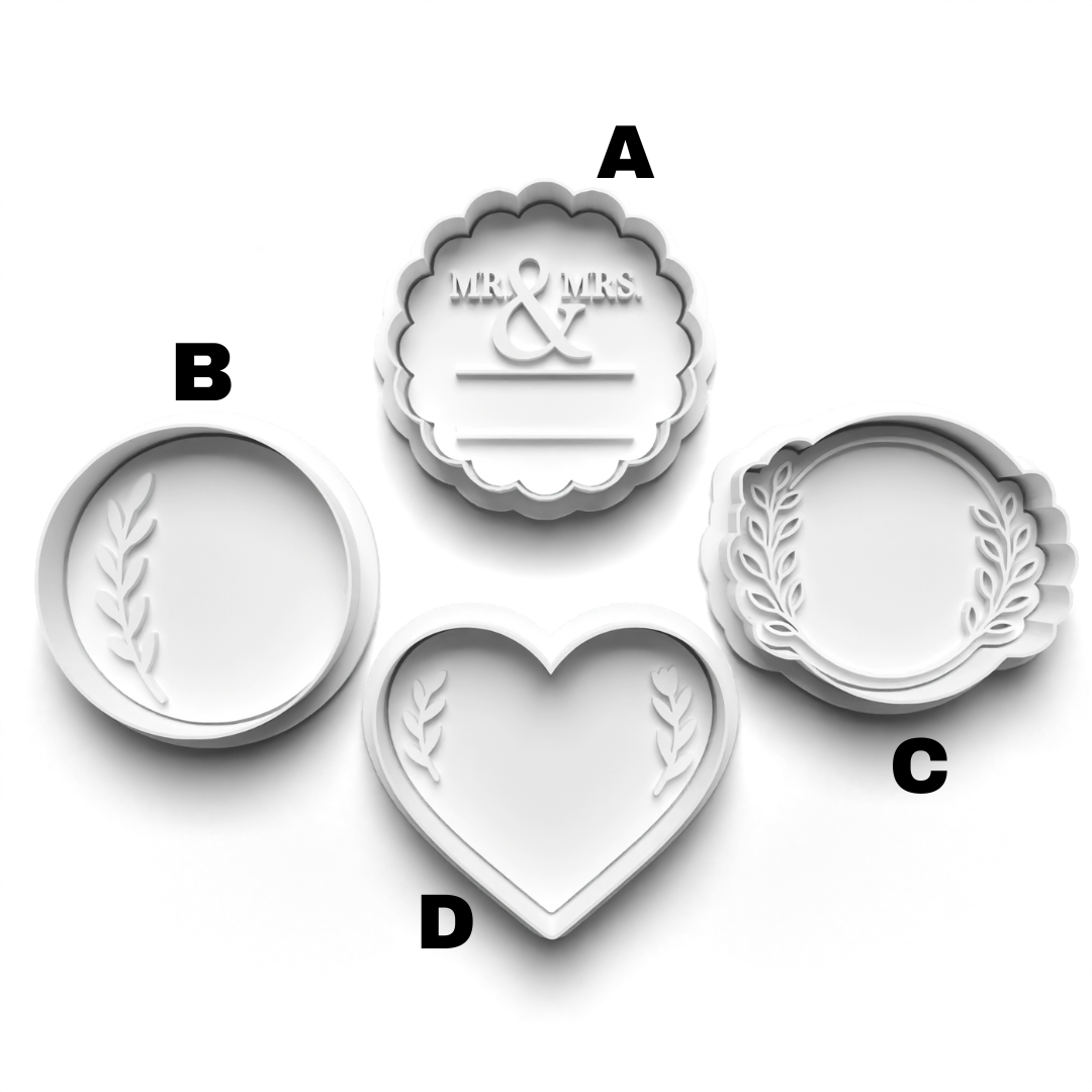 Wedding Monogram Stamp And Cookie Cutter Set 0864 Christines Molds