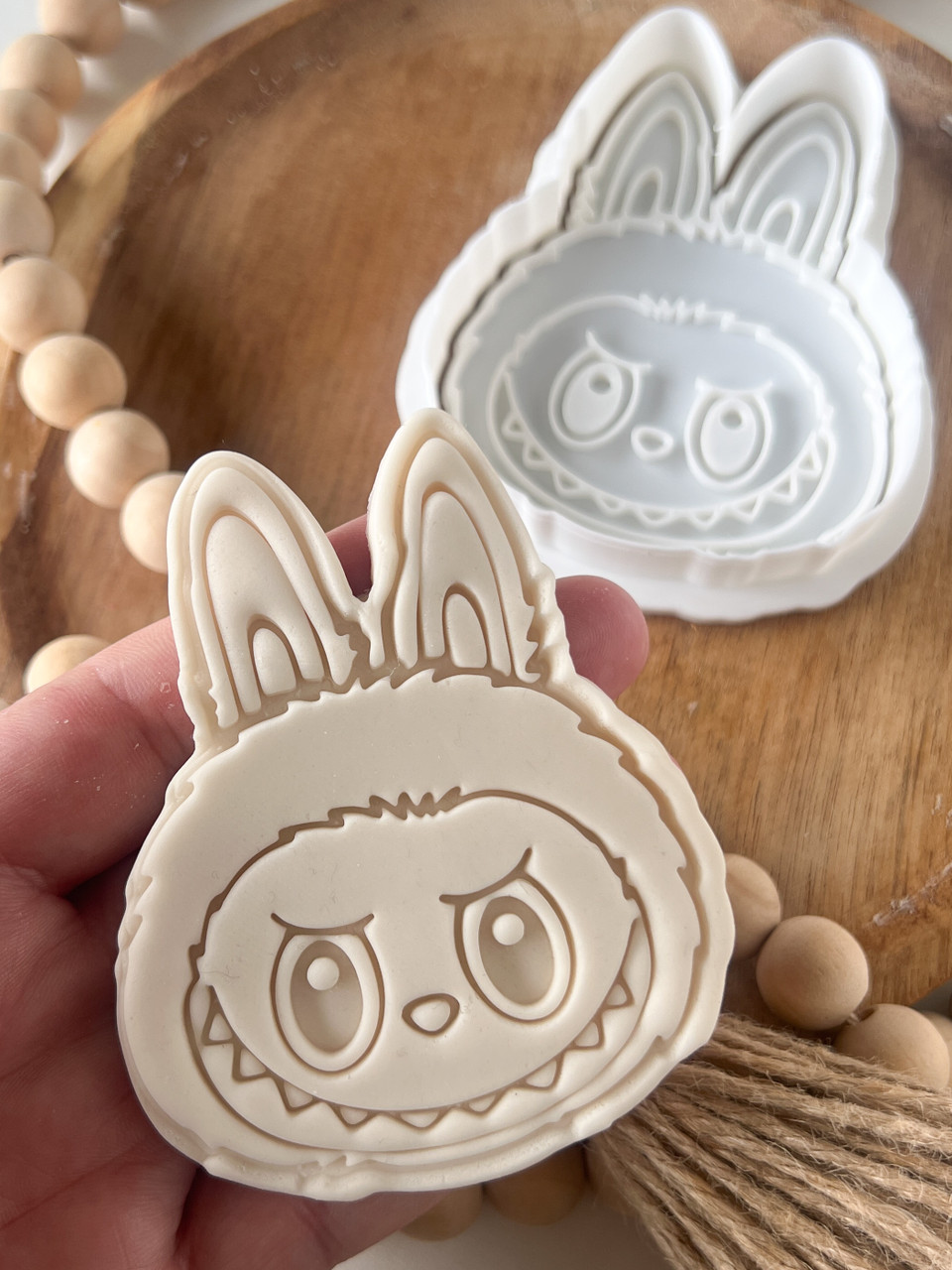 Labubu face Fondant stamp and cutter Set - Christines Molds