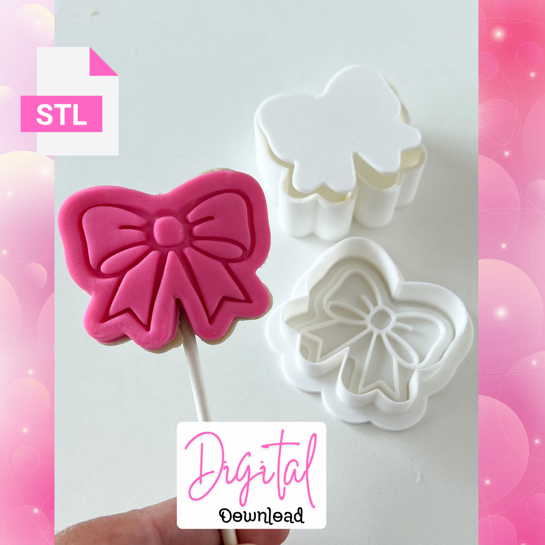 Digital Download Bow Cake pop with matching embosser and Cutter Set ...