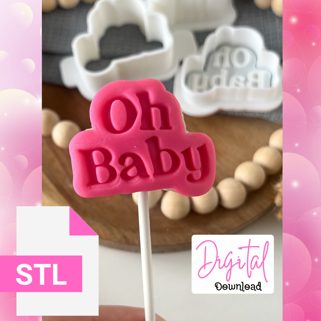 Digital Download Oh Baby Cake pop with matching embosser and Cutter Set ...