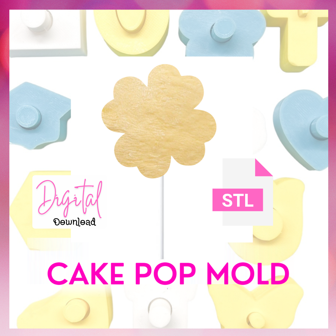 Digital Download Clover no stem Cake pop mold STL FILE - Christines Molds
