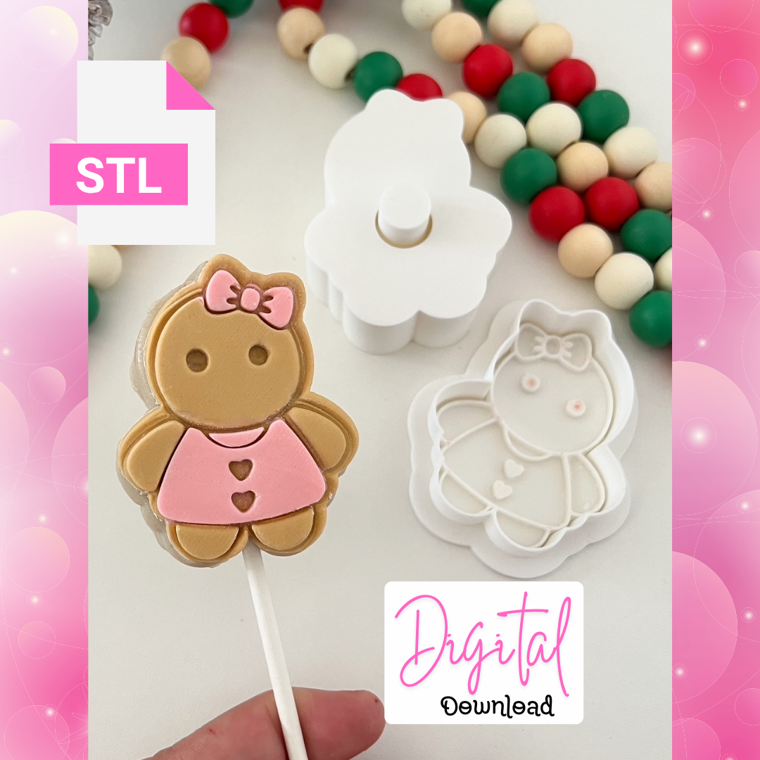 Digital Download Gingerbread Girl / Cake pop with matching embosser and ...