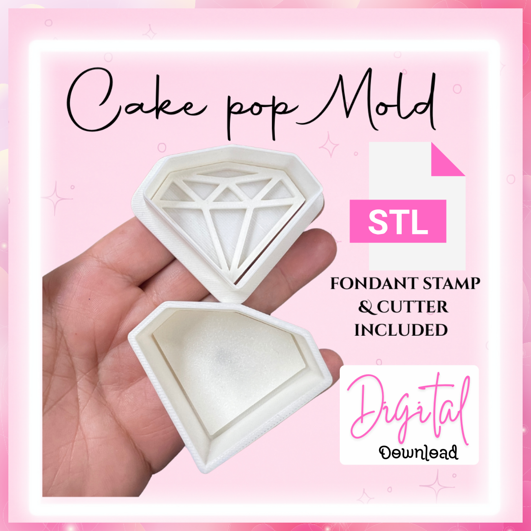 Digital Download Diamond Cake pop with matching embosser and Cutter Set ...