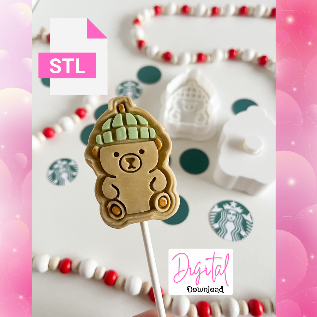 Digital Download Coffee Bear Cake pop with matching embosser and Cutter ...