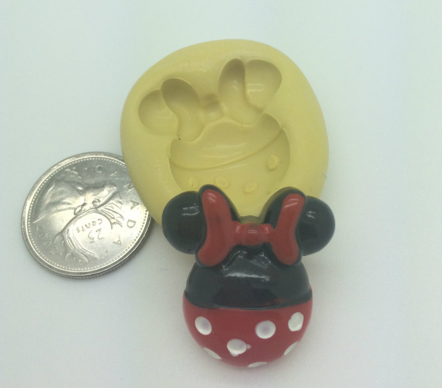 Minnie Mouse with bow and Dots Silicone Mold - Christines Molds