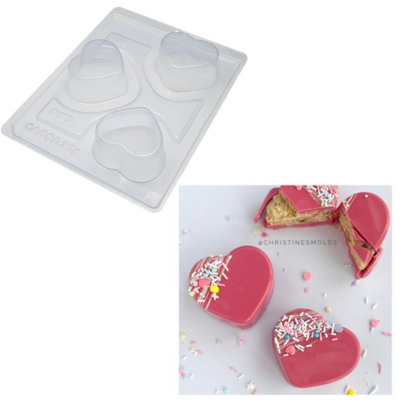 Heart - 3 part Mold - Christines Molds