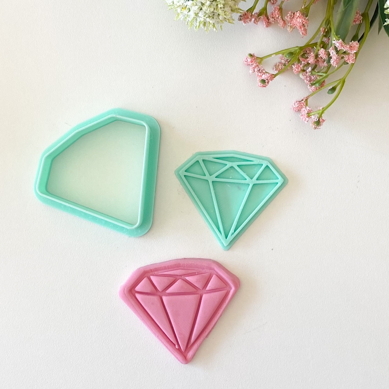 Diamond fondant Cookie Embosser and cutter - Christines Molds
