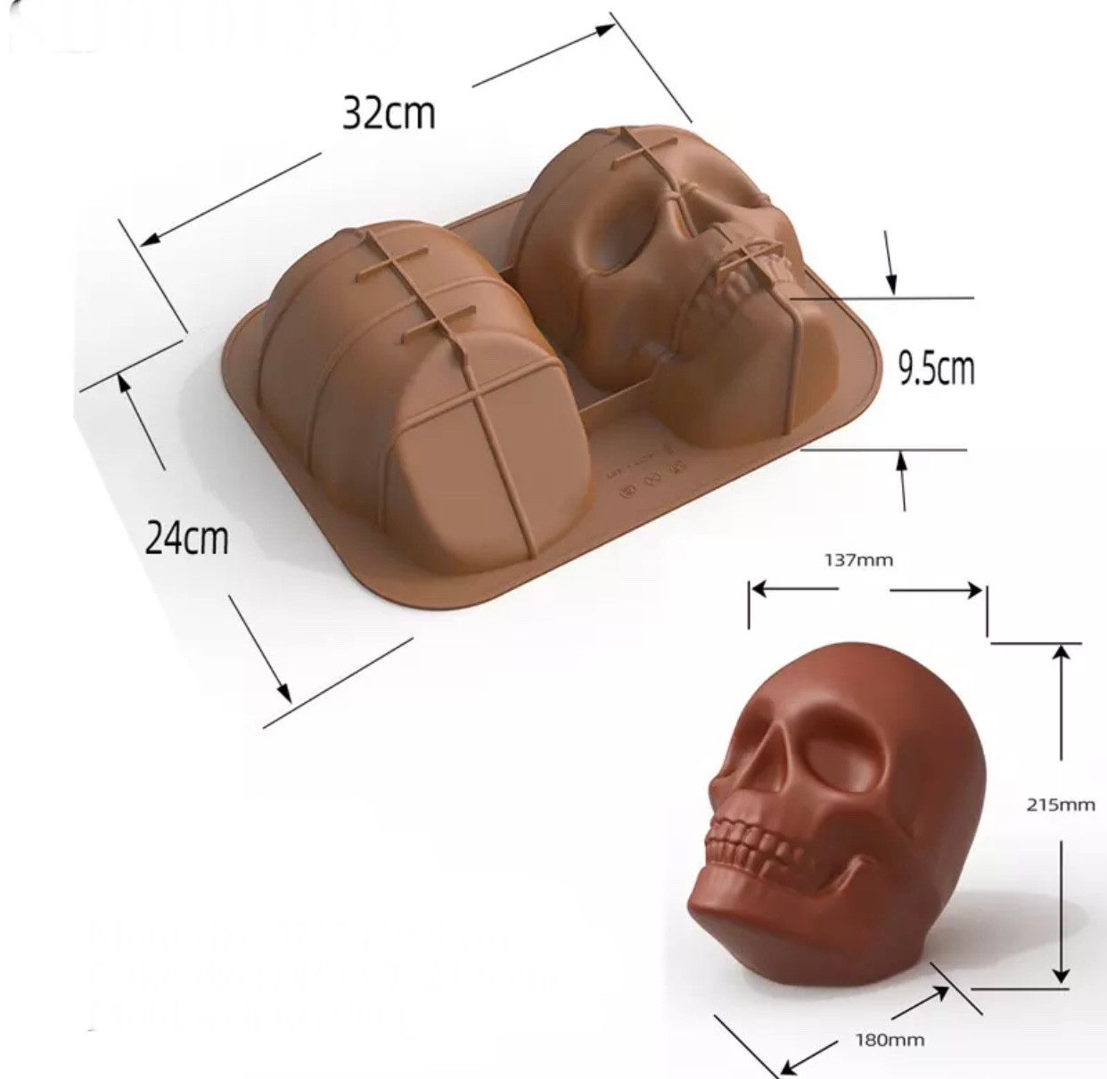 Skull Head Silicone Molds - Christines Molds